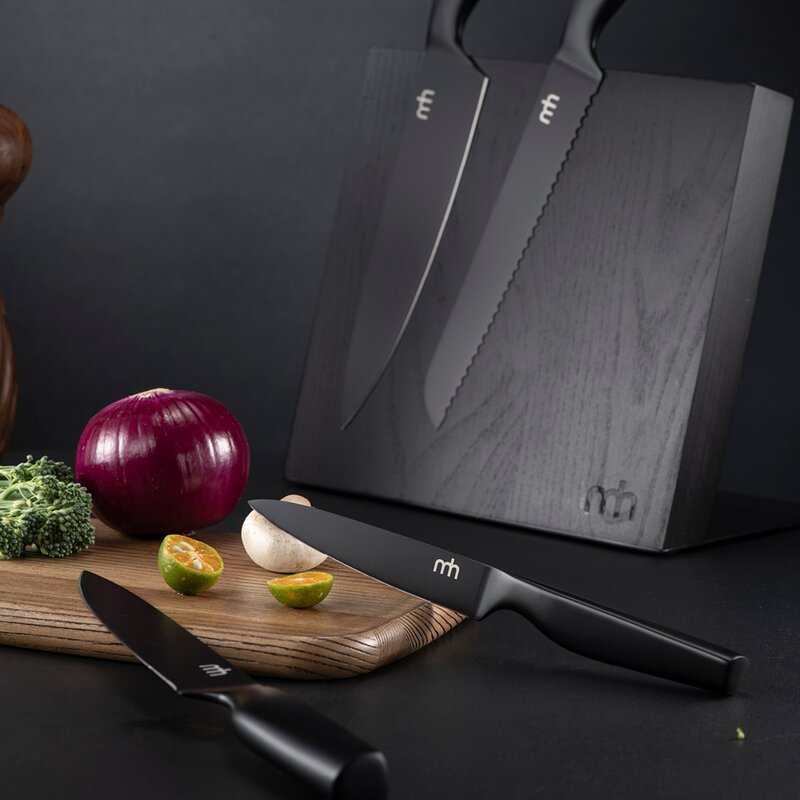 Black Knife Set 4 Pieces Modern House - Home & Kitchen